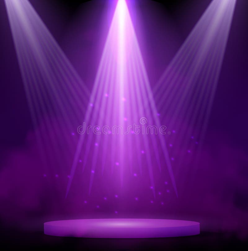 Purple Spotlight. Bright Lighting with Spotlights of the Stage with ...