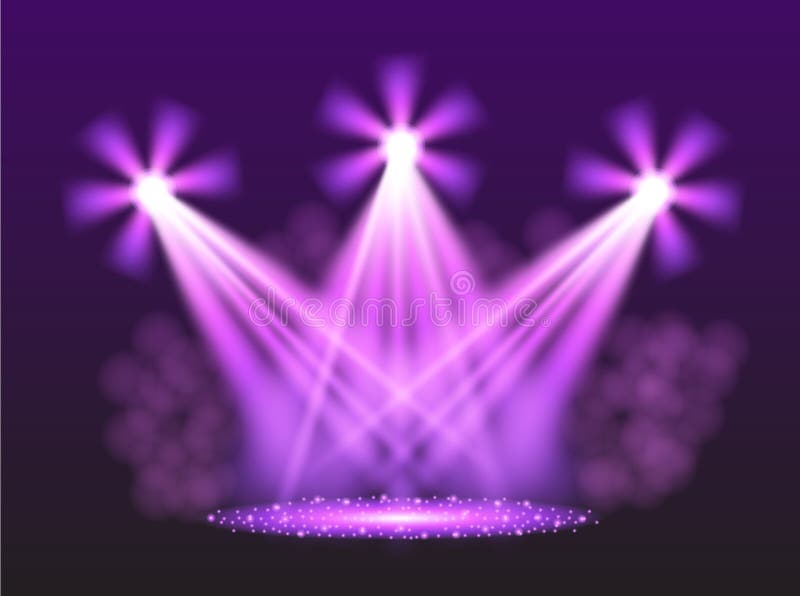 Purple Spotlights. Scene. Light Effects. Stock Vector - Illustration of ...