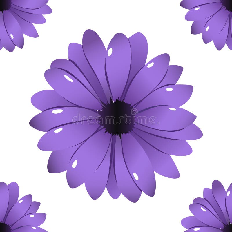 Purple Spring Allover Seamless Pattern. Hand Drawn Stock Illustration ...