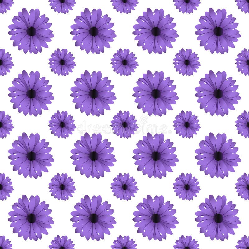 Purple Spring Flowers Seamless Pattern Stock Illustration ...