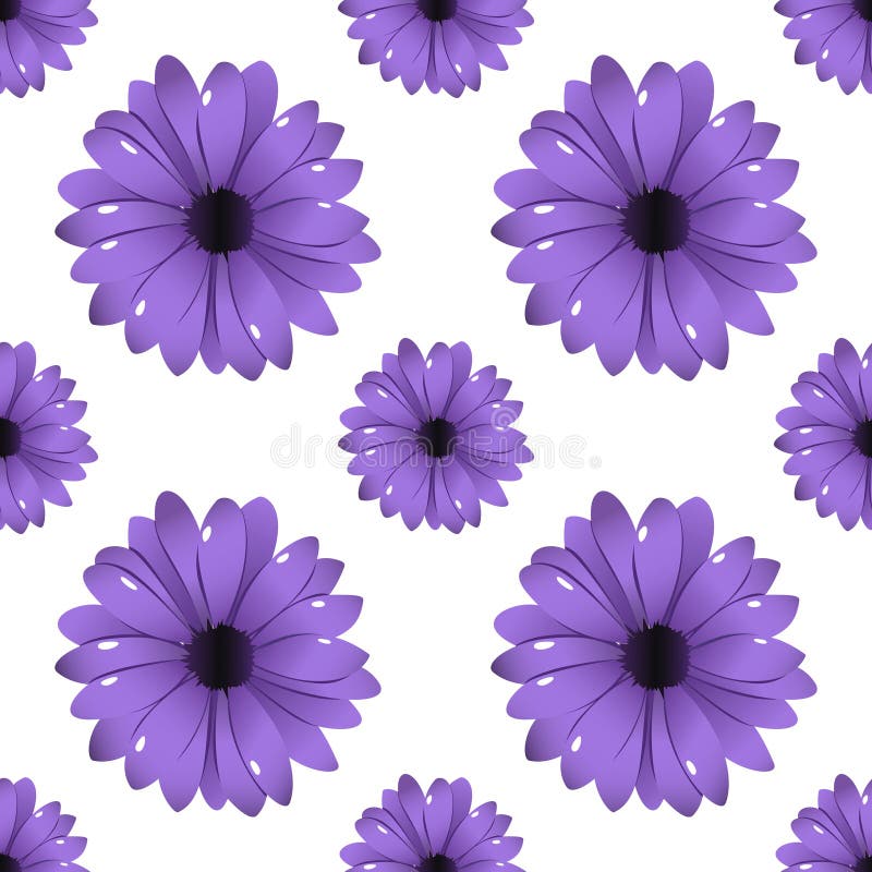 Purple Spring Flowers Seamless Pattern Stock Illustration ...