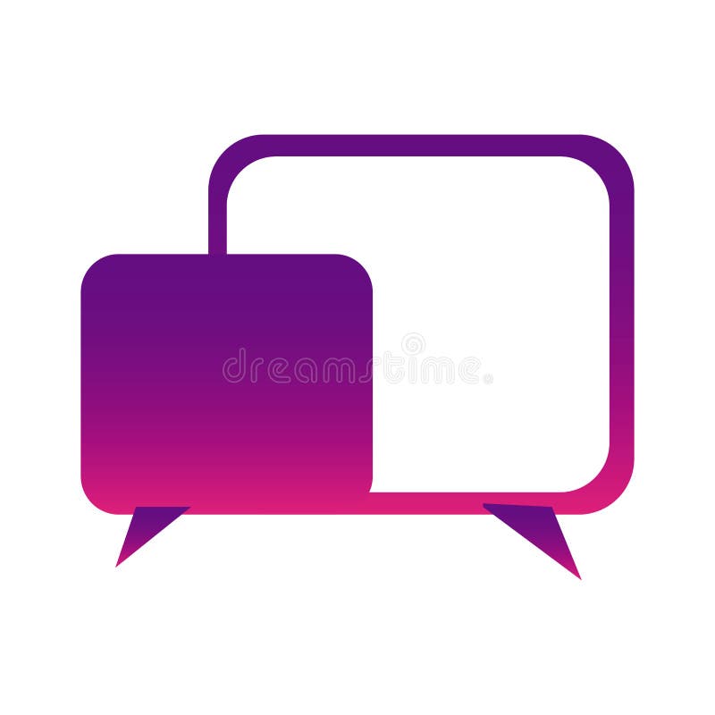 Purple Square Chat Bubbles Icon Stock Illustration - Illustration of ...