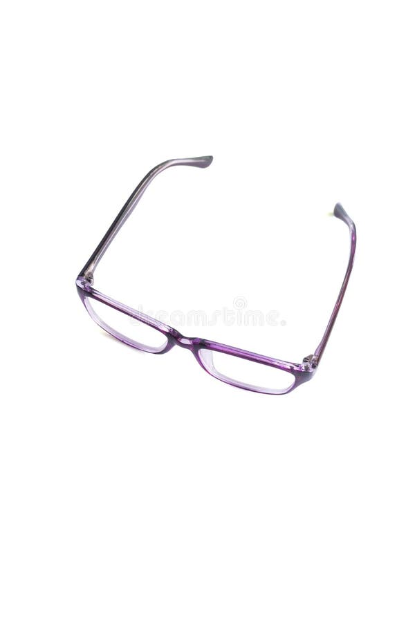 Purple Square Eyeglass Frame in Side View Isolated on White Background ...