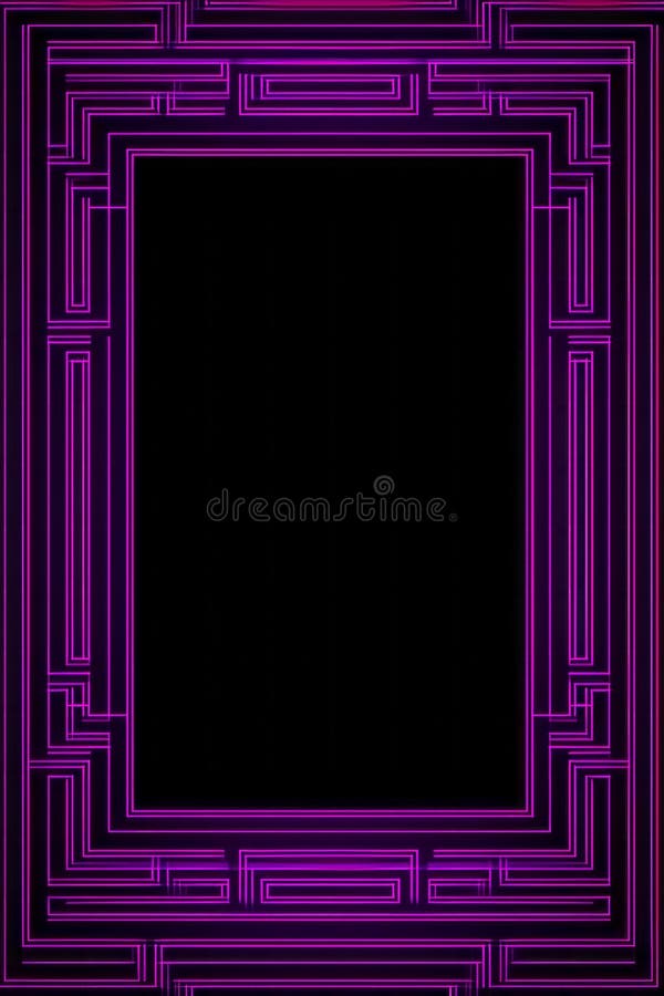 A Purple Square Frame on a Black Background Stock Illustration ...
