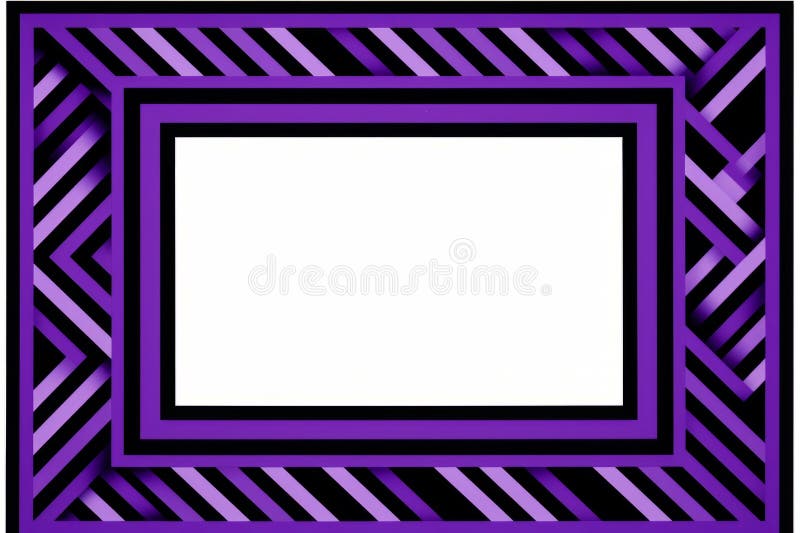 A Purple Square Frame with Black and White Stripes Stock Illustration ...