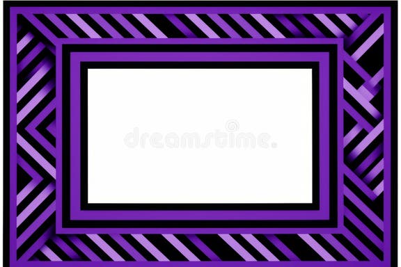 A Purple Square Frame with Black and White Stripes Stock Illustration ...