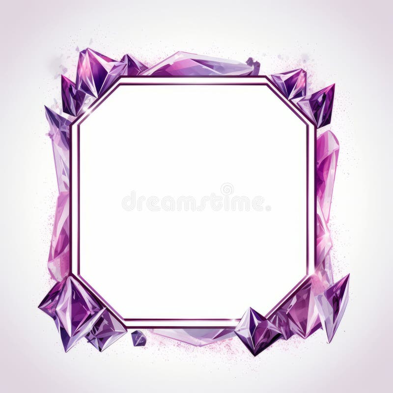 A Purple Square Frame with Crystals on it Stock Illustration ...