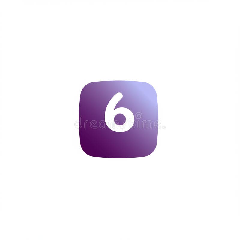 A Purple Square Icon with Rounded Edges, Featuring the Number "6" in ...