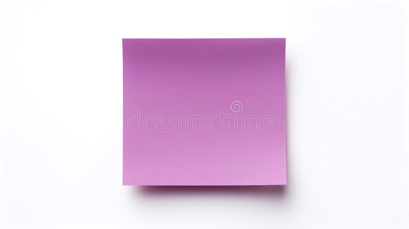 Purple Square Paper Note on a White Background. Brainstorming Template ...