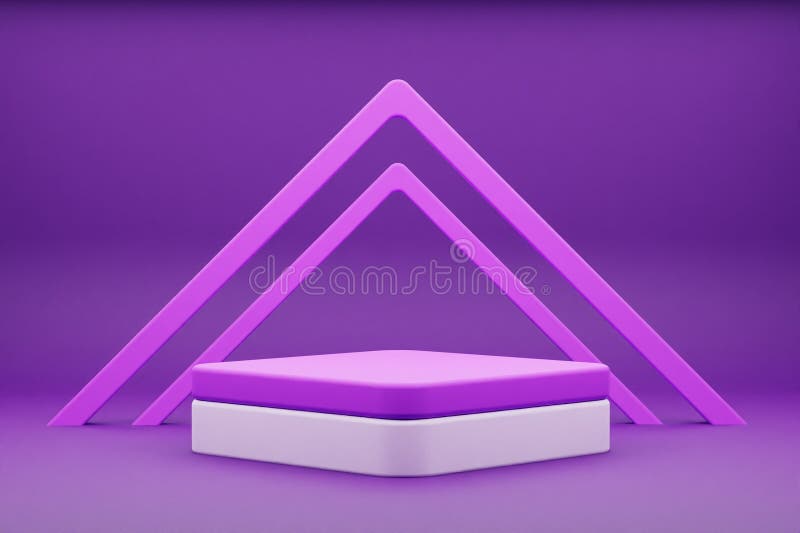 Purple Stacked Square 3d Display Podium with Two Triangle Lines ...