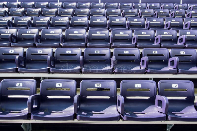 Purple Stadium Seats with 5 Seats in Front Row Stock Image - Image of ...
