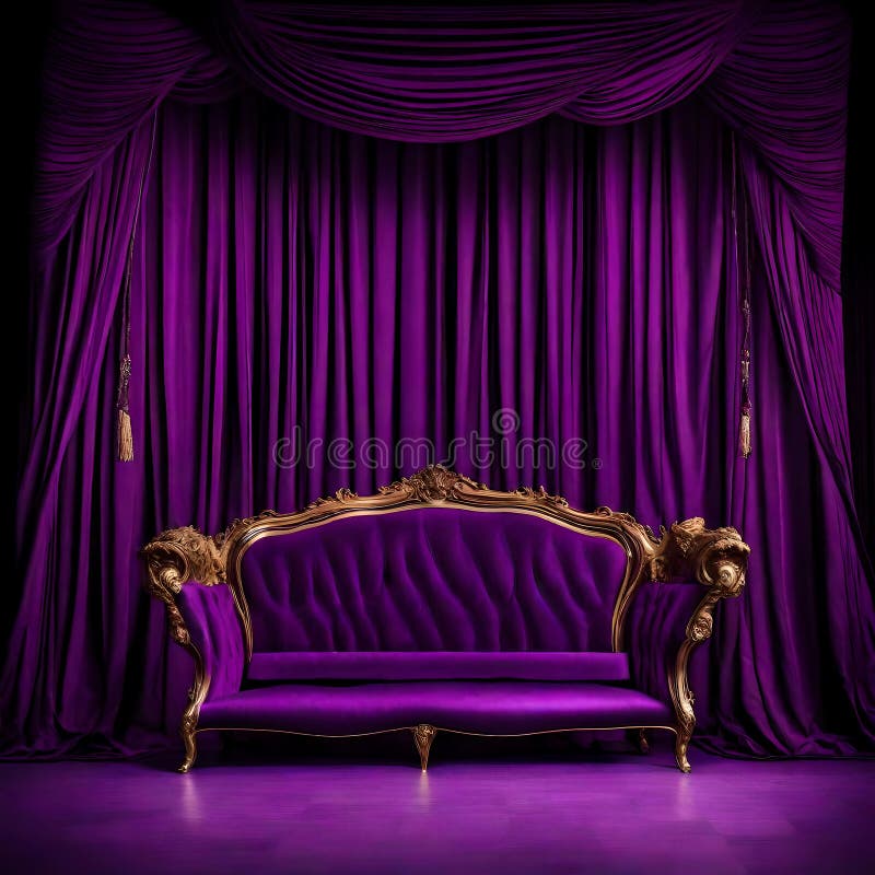 Purple Velvet Curtains Stage Stock Illustrations – 114 Purple Velvet ...
