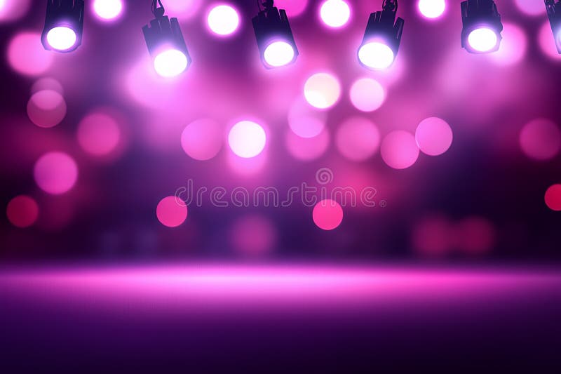 Purple Stage Lights Spotlight Bokeh Background Concert Stock ...