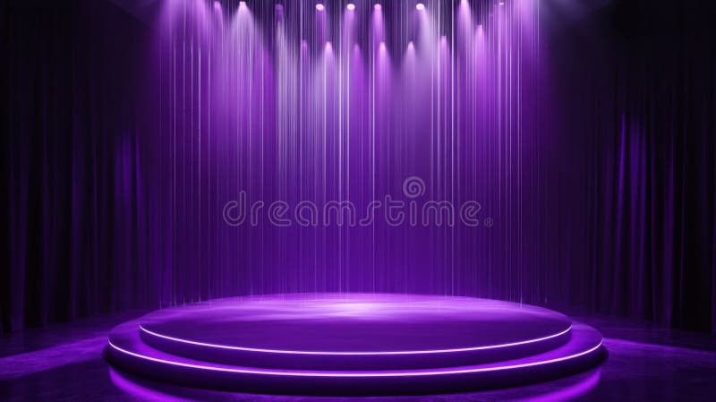 Purple Stage with Spotlights. AI Generated Stock Illustration ...