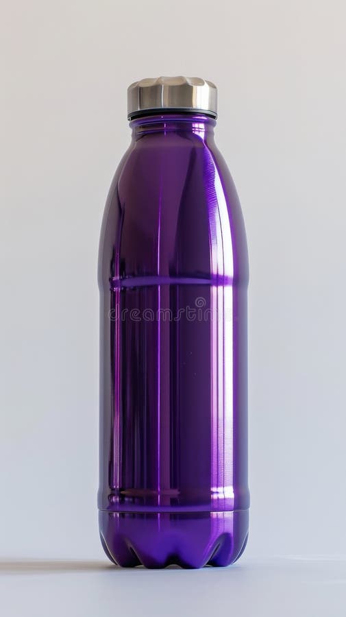 Purple Stainless Steel Water Bottle, Studio Shot Stock Photo - Image of ...