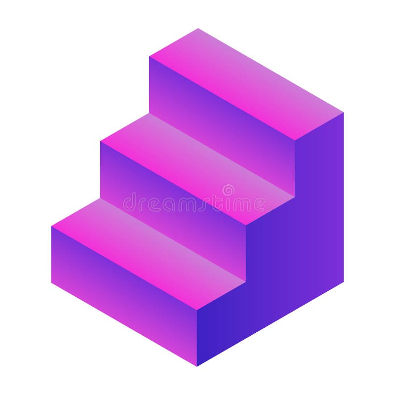 3d Purple Stairs with Clouds. Stock Illustration - Illustration of ...