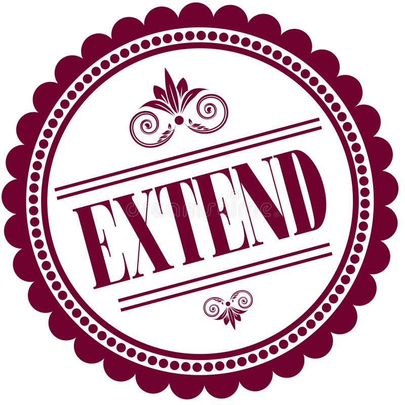 Purple stamp with EXTEND . stock illustration. Illustration of alert ...