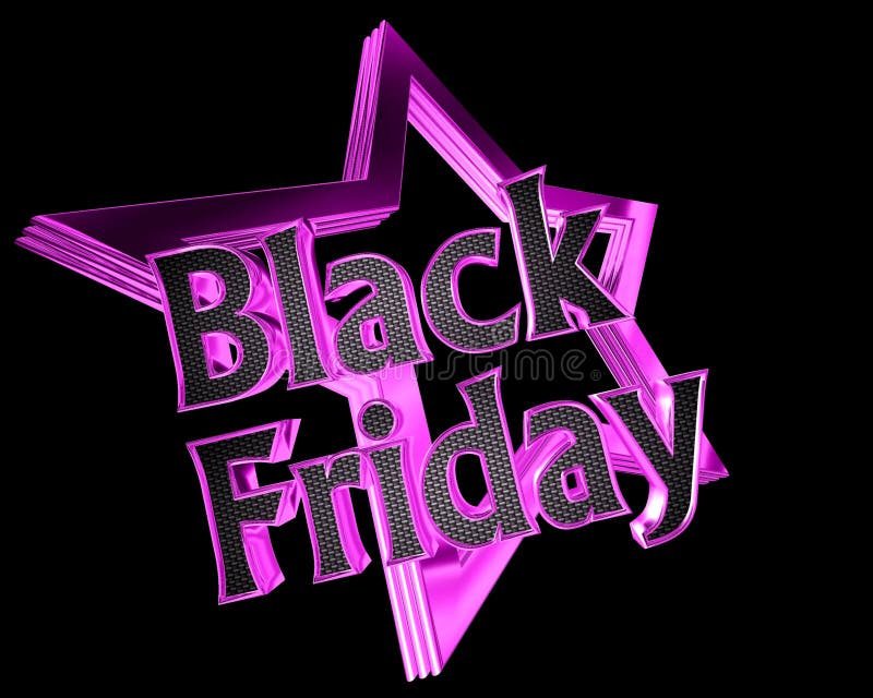 Purple Star Black Friday with the Text on a White Background Stock ...