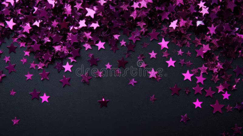 Purple Star Confetti on Dark Background for Celebration Events Stock ...