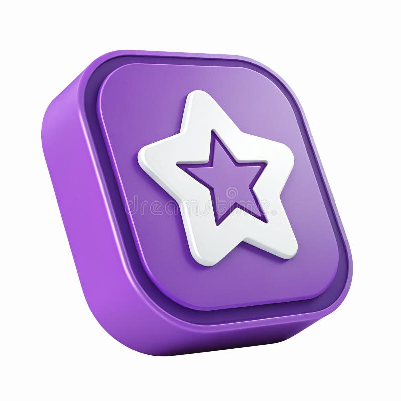 Purple Star with Glossy Finish for Mobile Applications and Web Design ...