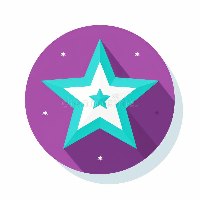 A Purple Star Icon on a White Background Stock Image - Image of circle ...