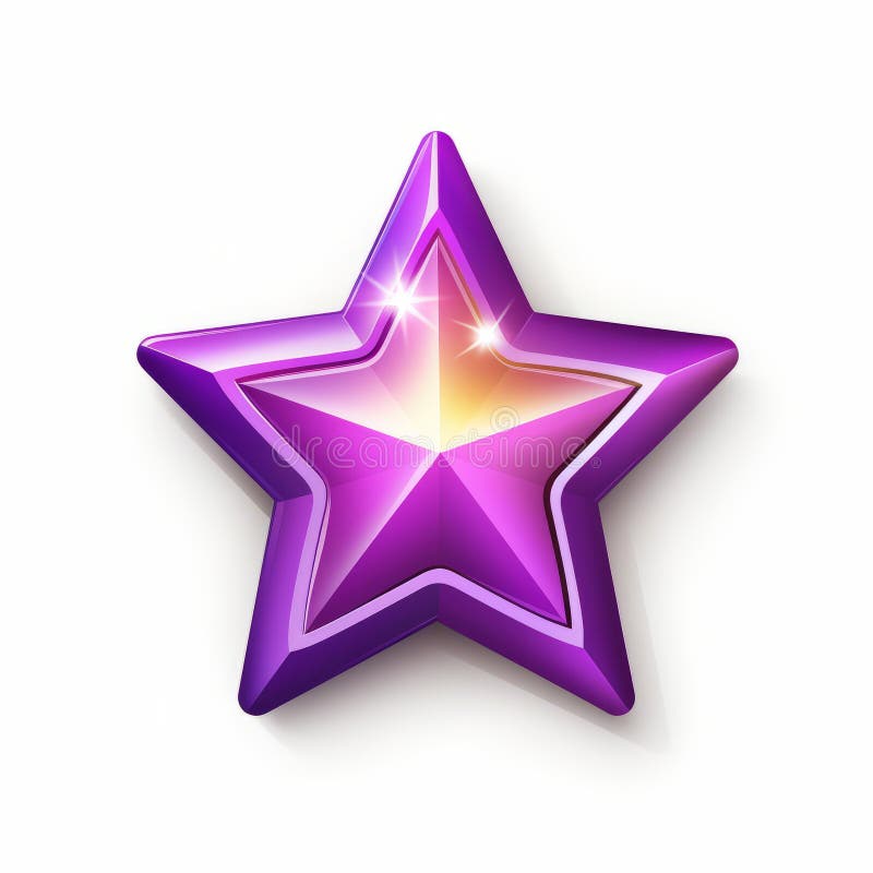 A Purple Star Icon on a White Background Stock Image - Image of colored ...