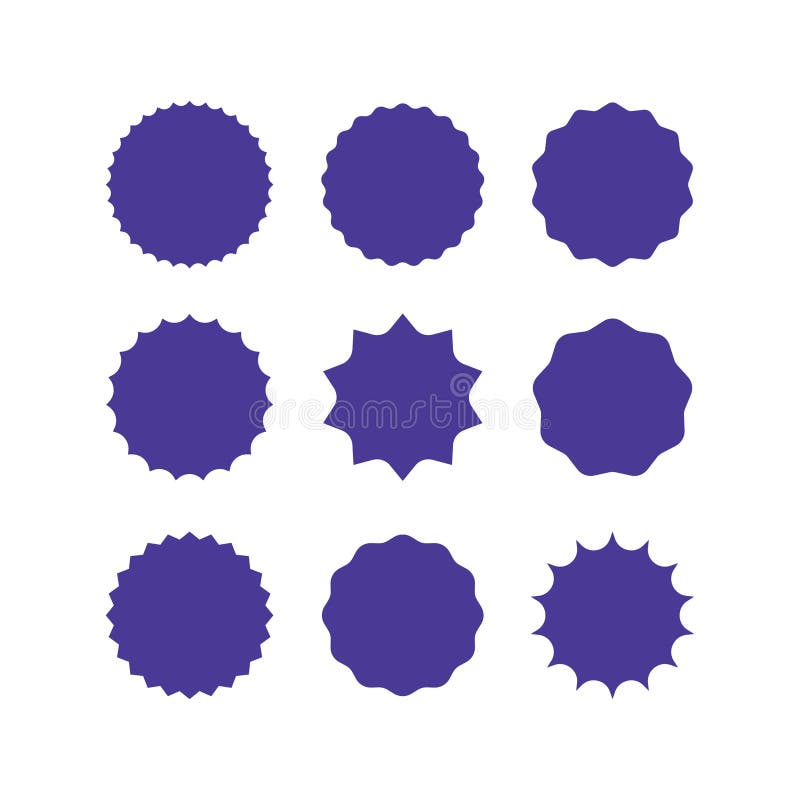 Purple Starburst Shapes on White Background Stock Illustration ...