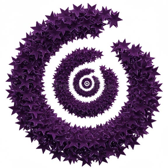 Purple Stars Arranged in a Spiraling Pattern Against a White Background ...