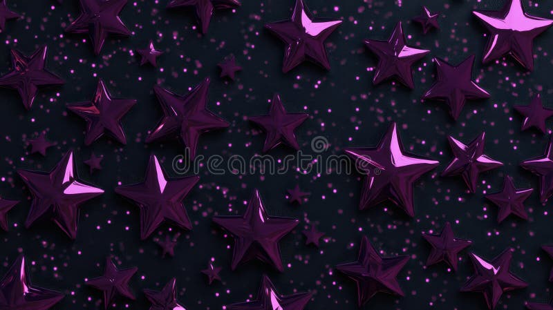 Purple Stars and Glitter on Dark Background for Festive Design Stock ...