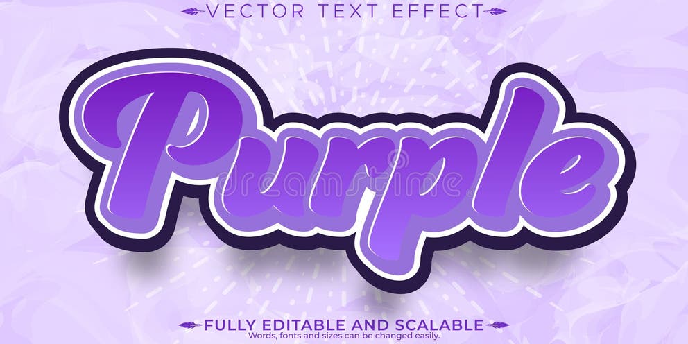 Purple Sticker Text Effect, Editable Cool Modern Font Style Stock Vector - Illustration of ...