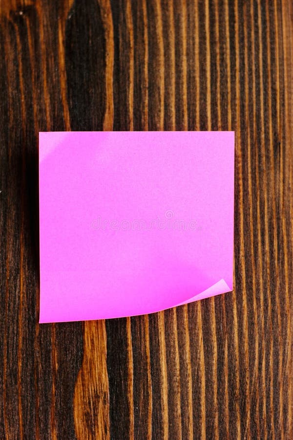 Purple Sticker on a Wooden Wall for Notes Stock Photo - Image of wall ...