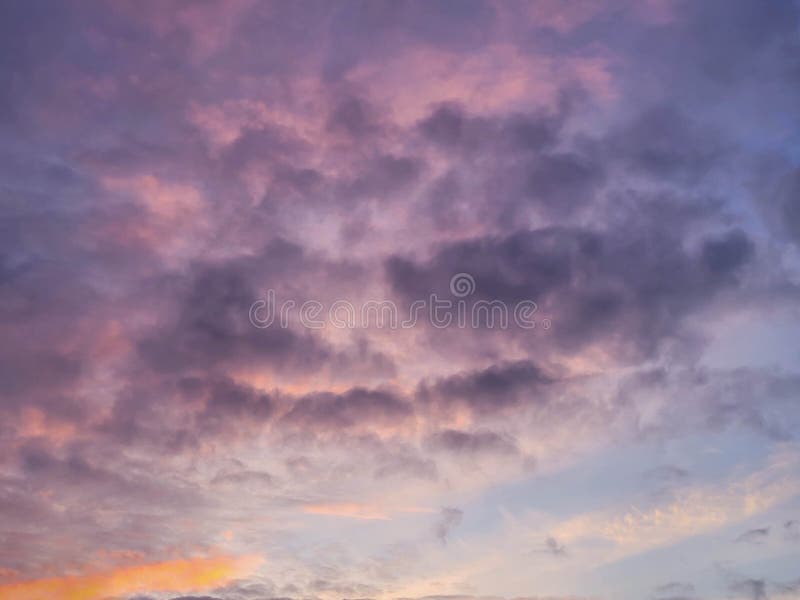 Purple Stormy Evening Sky at Sunset in Early Spring Stock Photo - Image ...