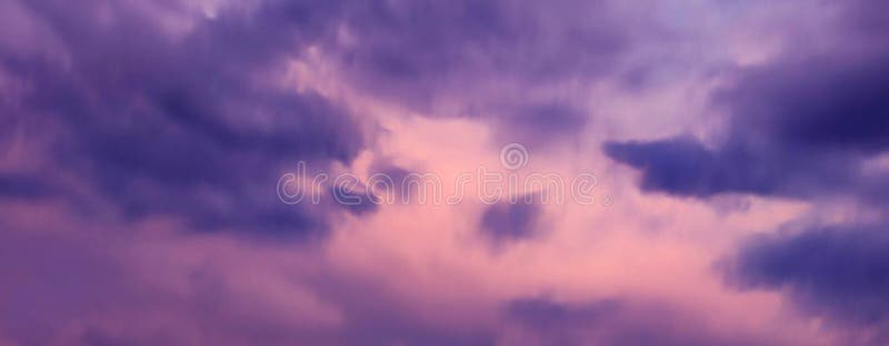 Purple Stormy Sky, Horizontal Panorama for Background Stock Image ...