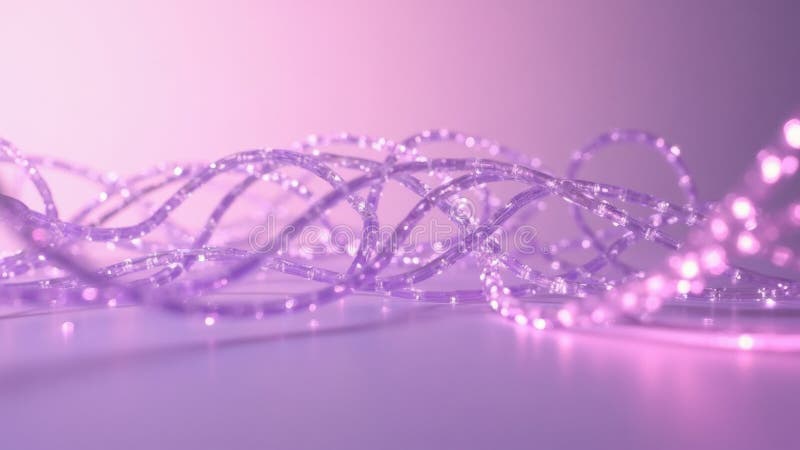 Purple String of Lights is Shown in a Blurry Image Stock Photo - Image ...