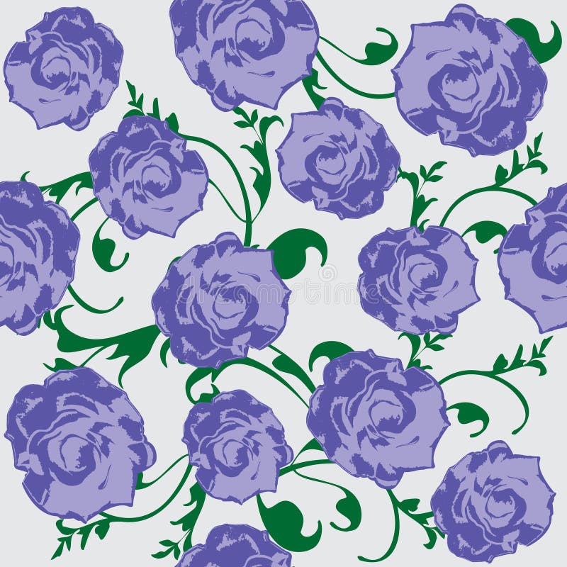 Purple Stylized Roses Pattern Stock Vector - Illustration of seamless ...