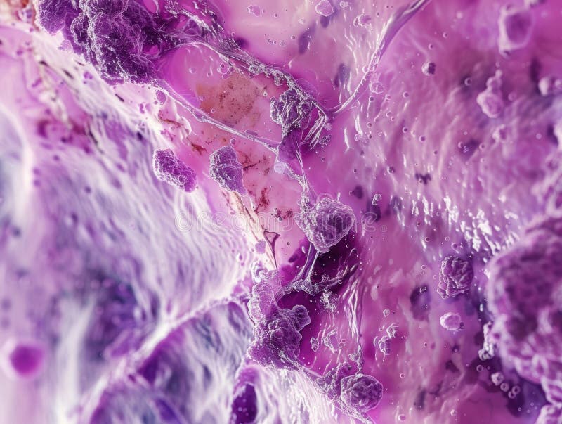 Purple Substance with Bubbles Close-up Stock Image - Image of science ...