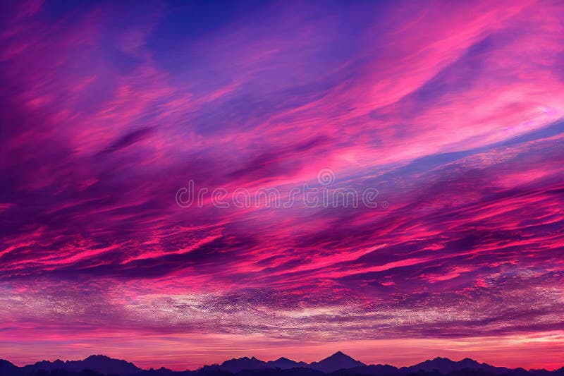 Purple Sunset Dramatic Sky Magical Landscape in Nature. Stock ...