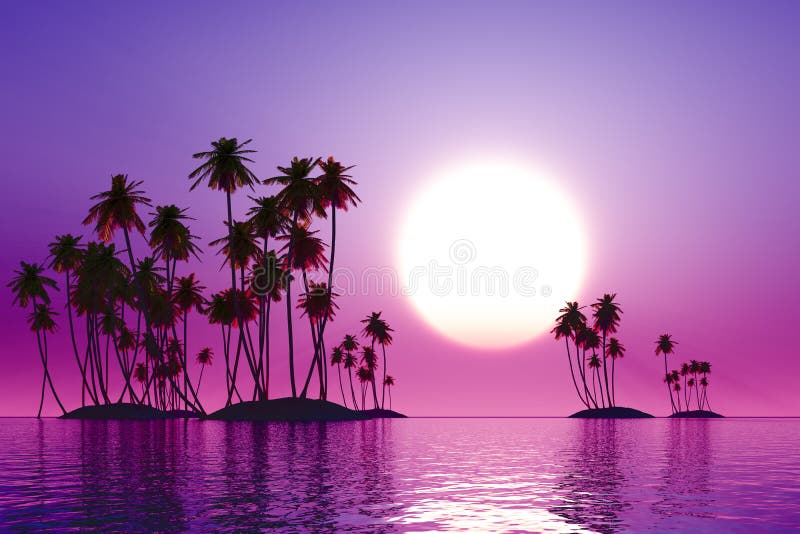 Purple Sky Sunset, Sunrise Surreal Wallpaper Stock Vector ...