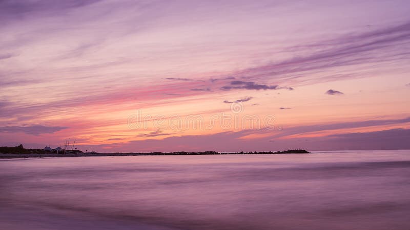 Purple Sunset Over the Ocean Stock Photo - Image of colours, ocean ...