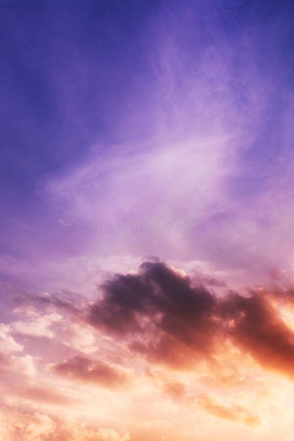 Purple Sunset Sky with Clouds Stock Image - Image of outdoor ...