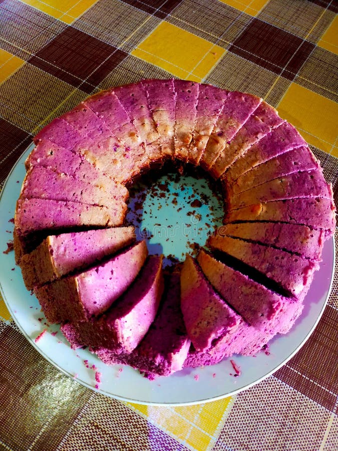 Purple Sweet Potato Cake. Home Made Cake Stock Photo - Image of purple ...