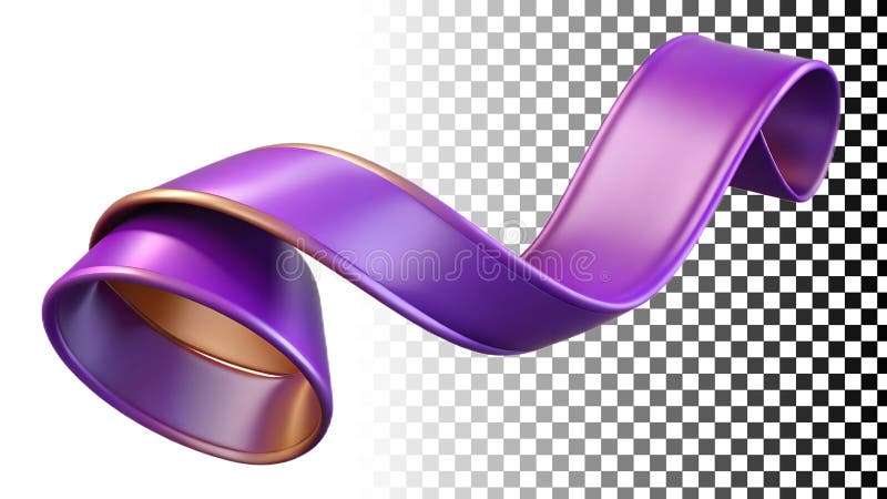 Purple Swirl Ribbon, Decorative Element and Elegant Banner Design Png ...