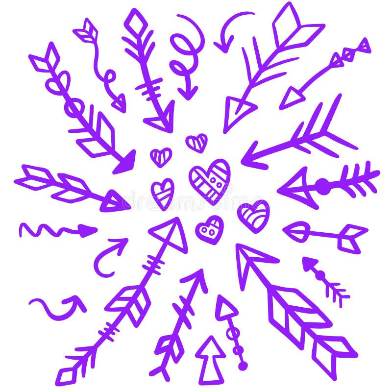 Purple Swirls Swoosh Marks with Vector Hand Drawn Highlighter Accent ...