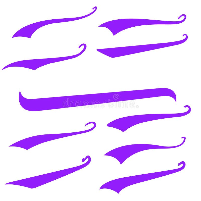 Purple Swirls Swoosh Marks with Vector Hand Drawn Highlighter Accent ...