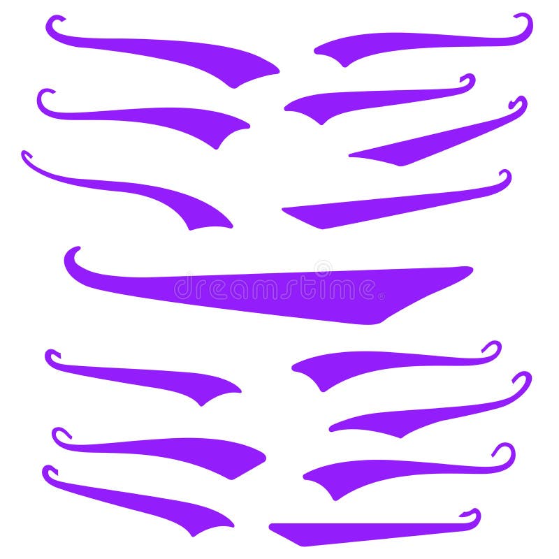 Purple Swirls Swoosh Marks with Vector Hand Drawn Highlighter Accent ...
