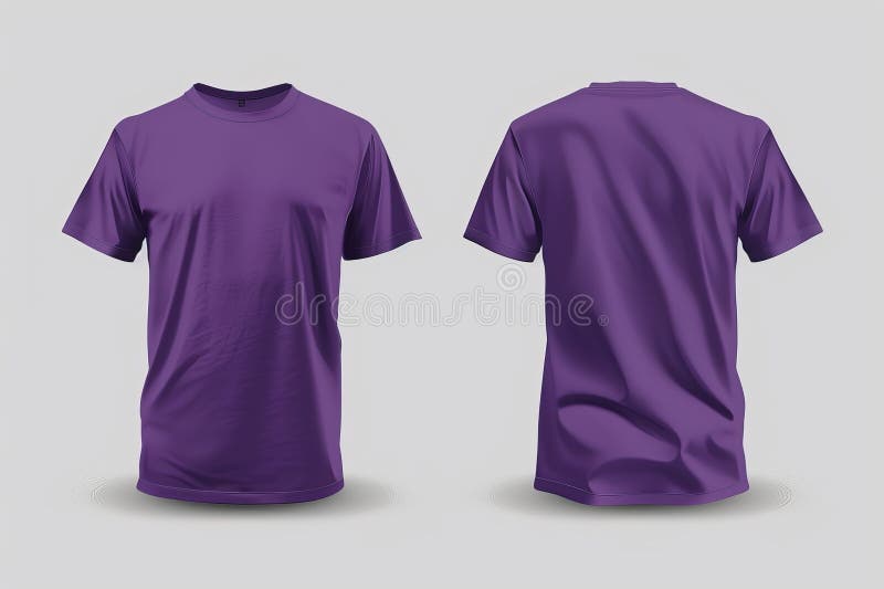 Purple T-shirt Template Showing the Front and Back Views. Generative AI ...