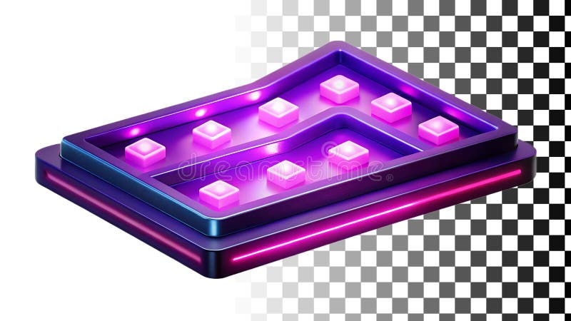 Purple Tablet with Glowing Buttons, Modern Technology Interface Png ...