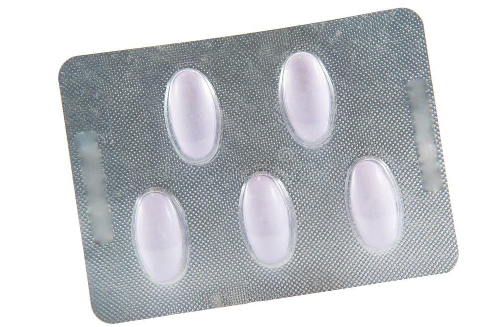 Purple Tablet in Transparent Blister Pack Stock Photo - Image of drug ...