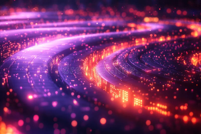 Purple Tech Abstract Components Background - Modern Digital Technology ...