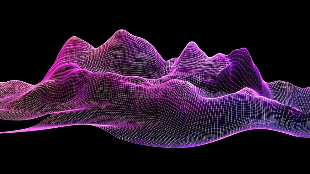 A Purple Tech Backdrop with a Neon Big Data Display, Creating a Cyber ...